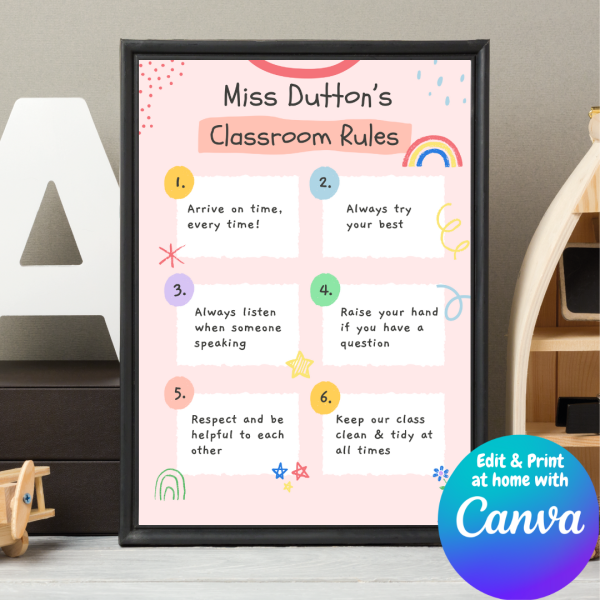 Classroom Poster Pastel Colours - thestickersite.com