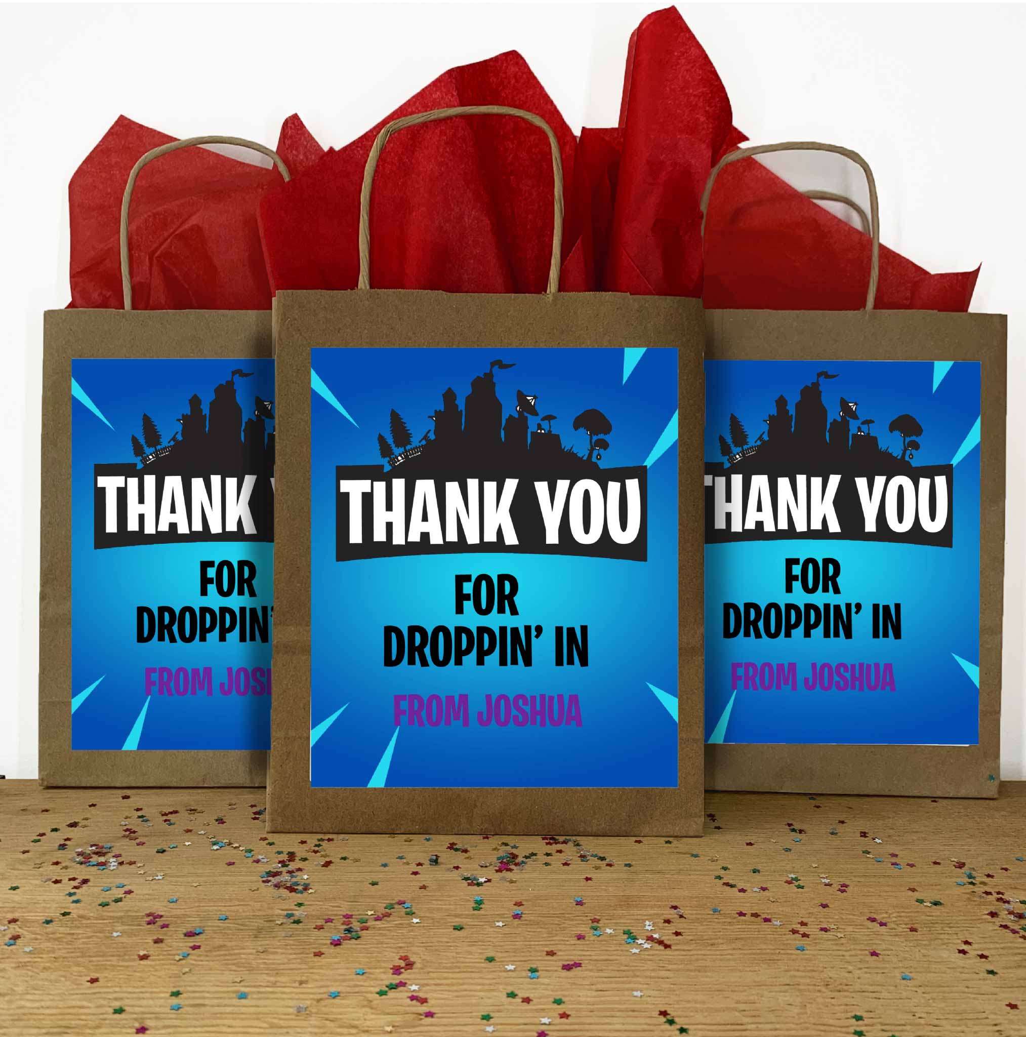 10 Stickers for Party Bags - Fortnite - thestickersite.com