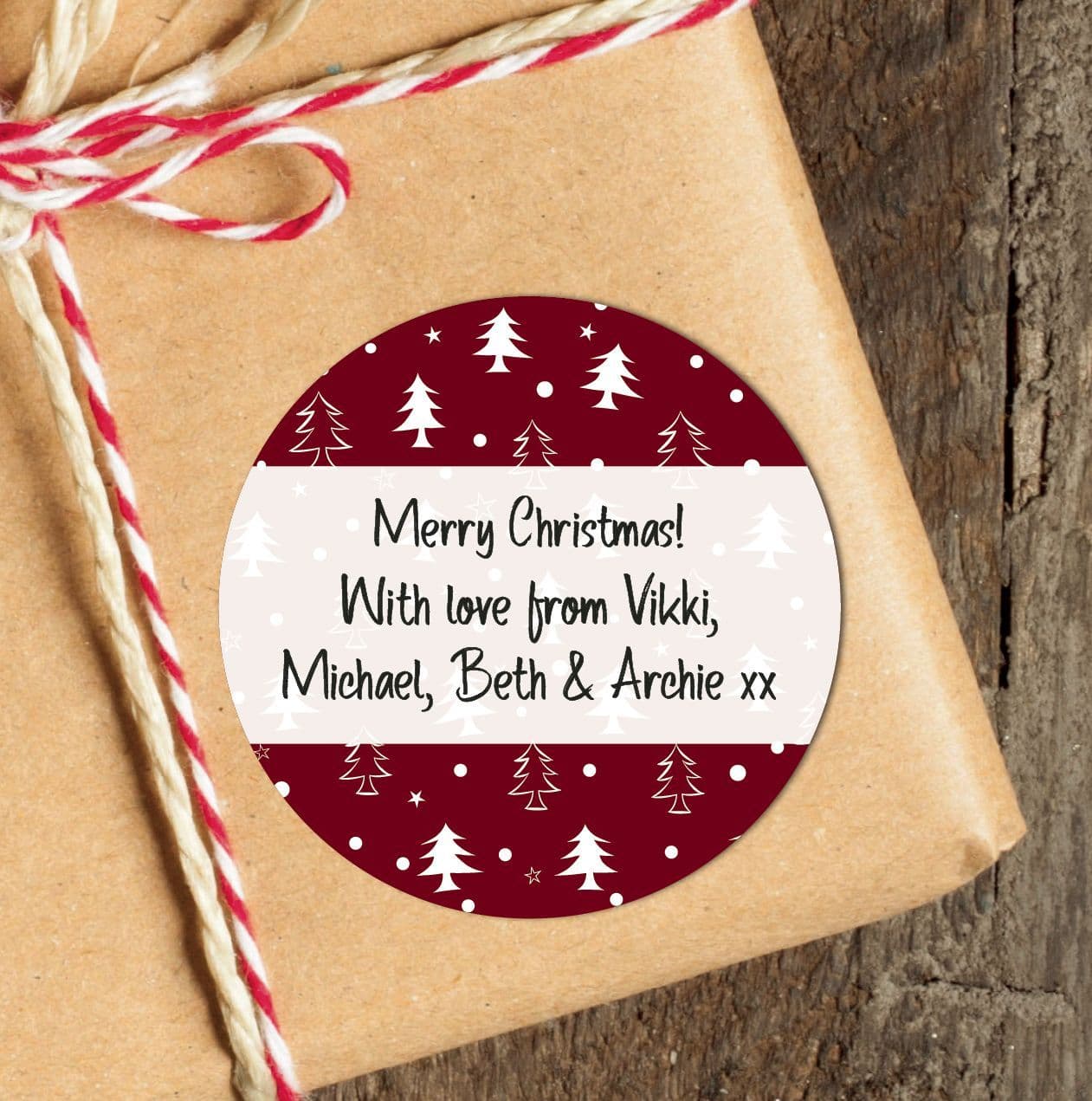24 Personalised Christmas Stickers SS07 - thestickersite.com