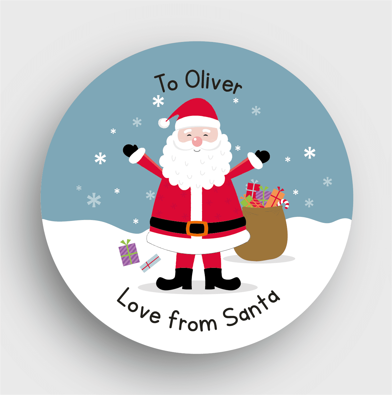 24 Personalised Christmas Stickers SSC01 - thestickersite.com