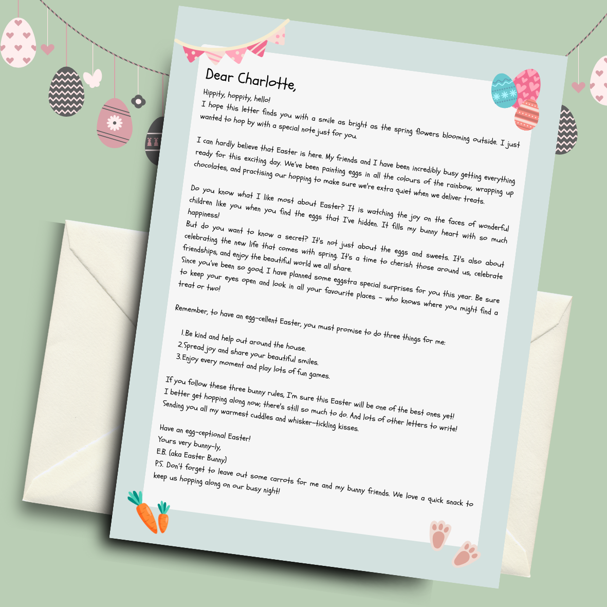 Personalised letter from the Easter Bunny *Instant Download ...
