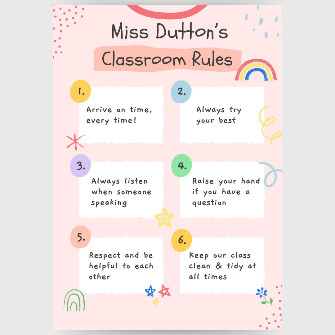 Classroom Poster Pastel Colours - thestickersite.com